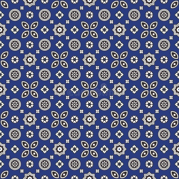 Blue Ajrak Pattern stock vector. Illustration of hala - 47726865