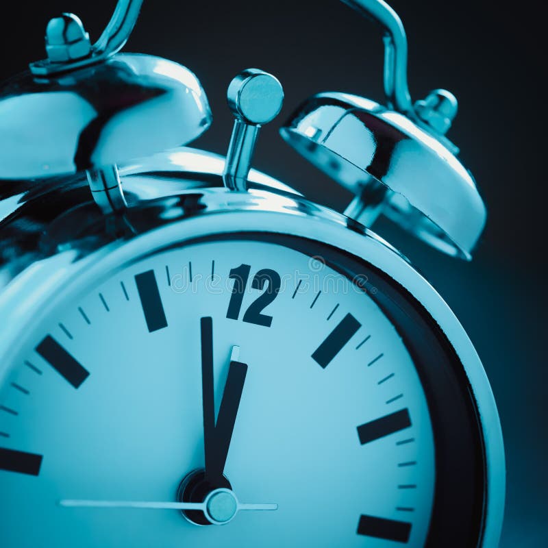 Blue alarm clock stock photo. Image of alarm, hour, midnight - 37931584