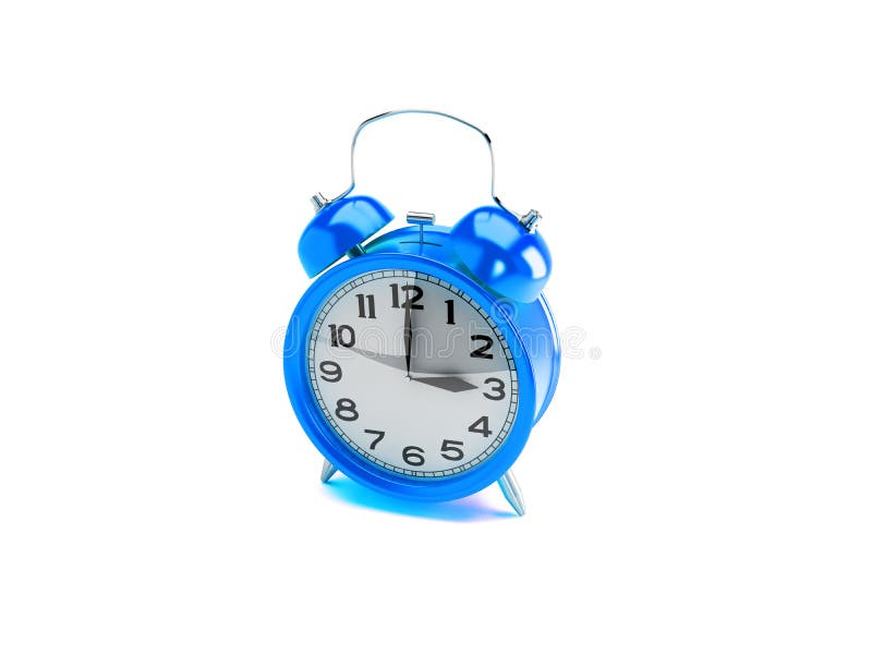 Blue Alarm Clock Close Up, On White Background Stock Vector ...
