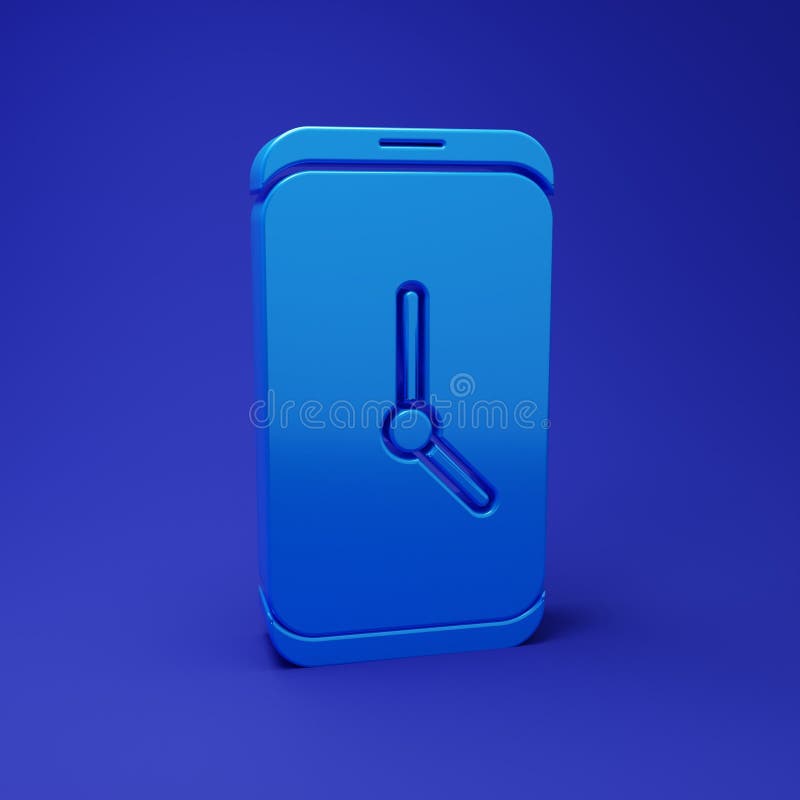 Blue Alarm Clock App Smartphone Interface Icon Isolated on Blue ...