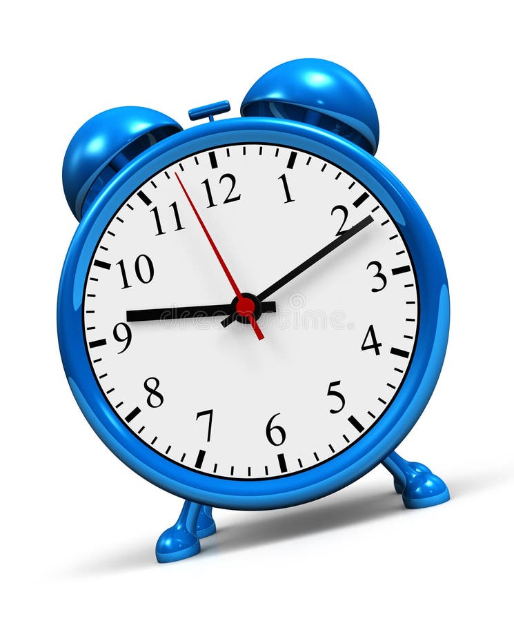 Blue alarm clock stock illustration. Illustration of concept - 84685111