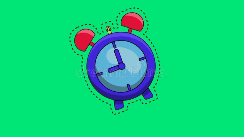 Blue Alarm Clock, Alarm Clock Flat Animated Icon Stock Video - Video of ...