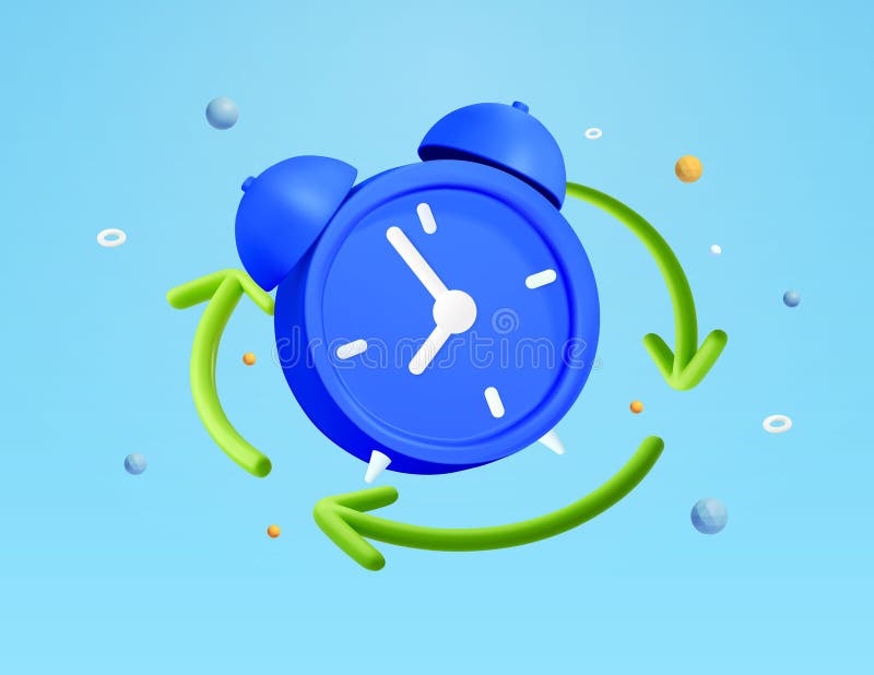 Clock Cycle Icon in Line Style with Arrows, Clock Hand. Clock Cycle ...