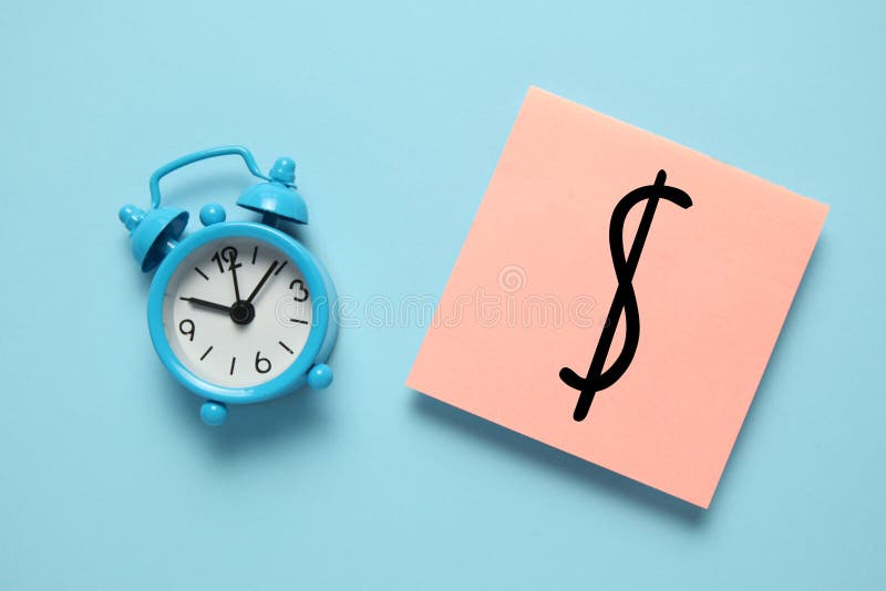 Blue Alarm Clock and Paper Reminder. Time Management, Priorities ...