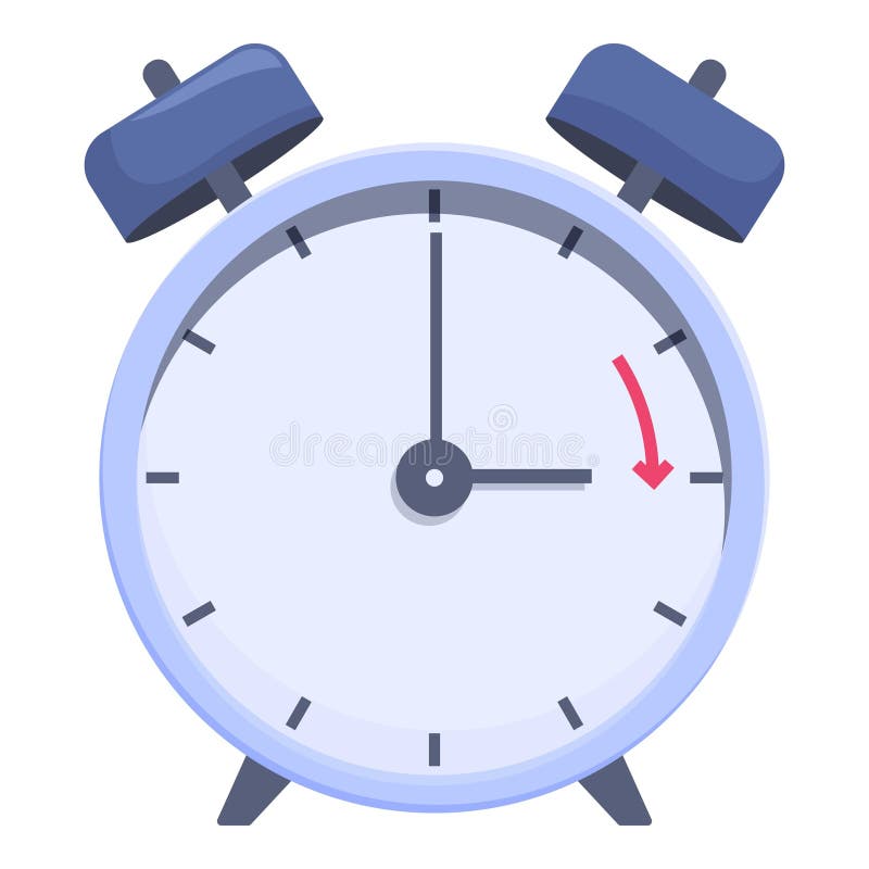 Blue Alarm Clock Showing Time Passing with Red Arrow Stock Vector ...