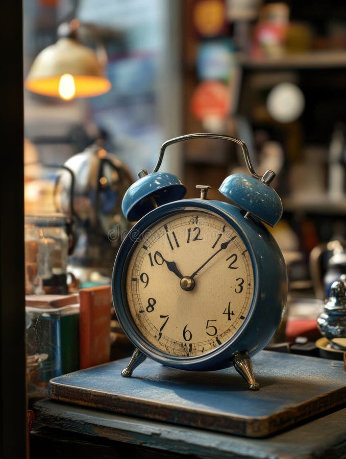 A Blue Alarm Clock Sits on Top of an Open Book, Ready To Wake You Up ...