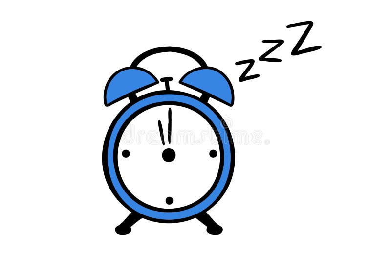 Blue Alarm Clock. Sleep Time Concept Icon. Table Clock Night Time Stock ...