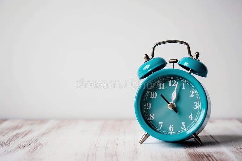 Blue Alarm Clock for Time Management. Stock Illustration - Illustration ...