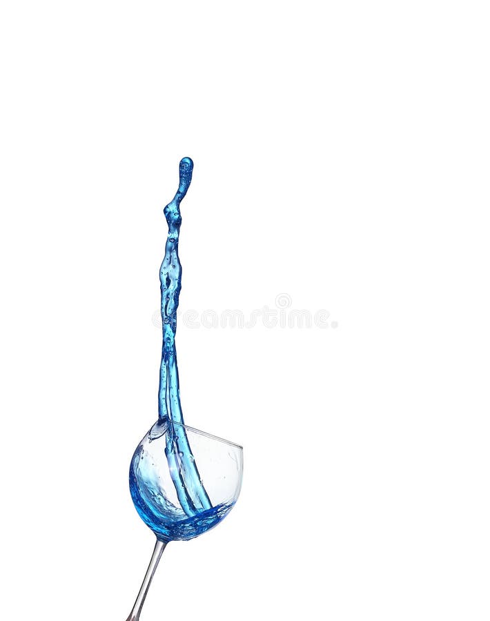 Blue Alcoholic Cocktail on White Isolate Splash Stock Image - Image of ...