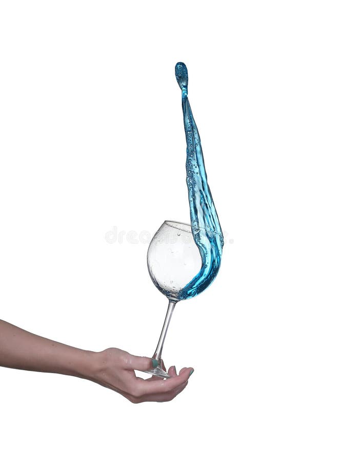 Blue Alcoholic Cocktail on White Isolate Splash Stock Photo - Image of ...