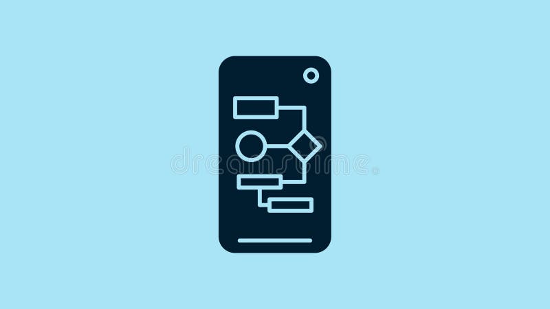 Blue Algorithm Icon Isolated On Blue Background Algorithm Symbol Design From Artificial