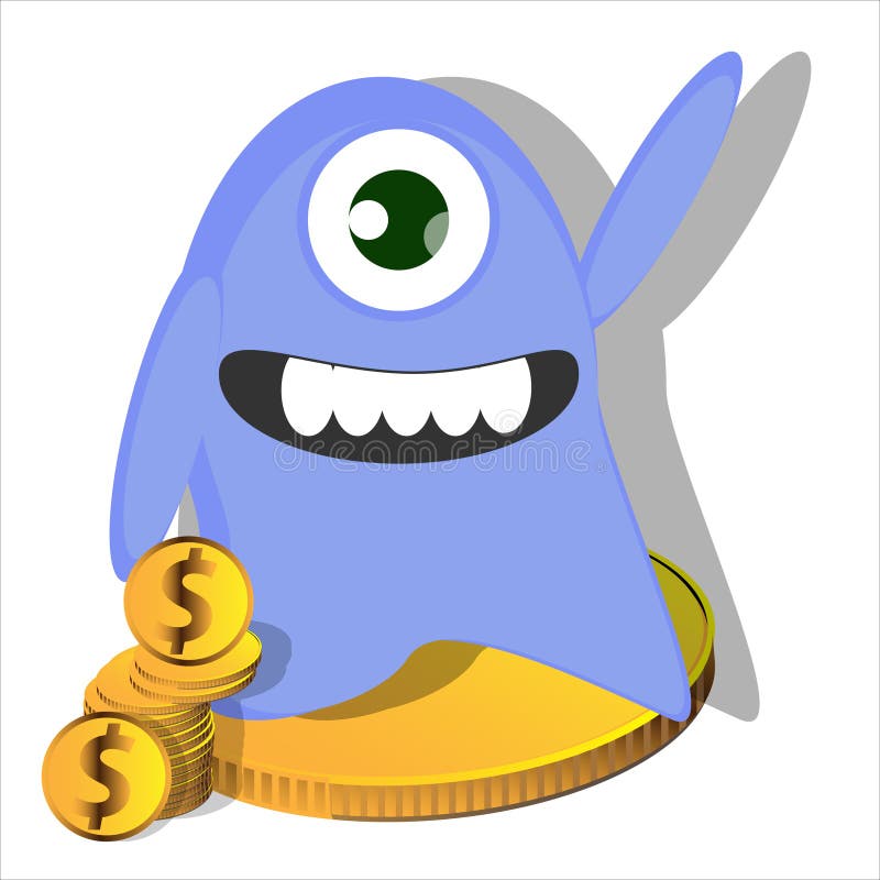 Blue alien stock vector. Illustration of cyclops, nightmare - 68452729