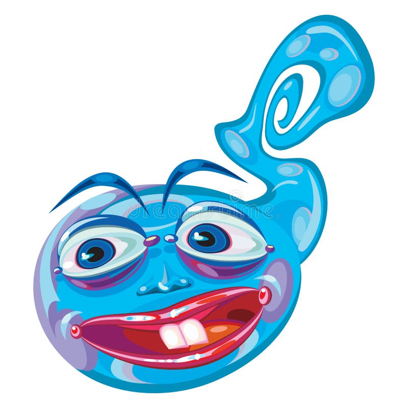 Blue Alien Creature Cartoon Mascot Stock Vector - Illustration of ...