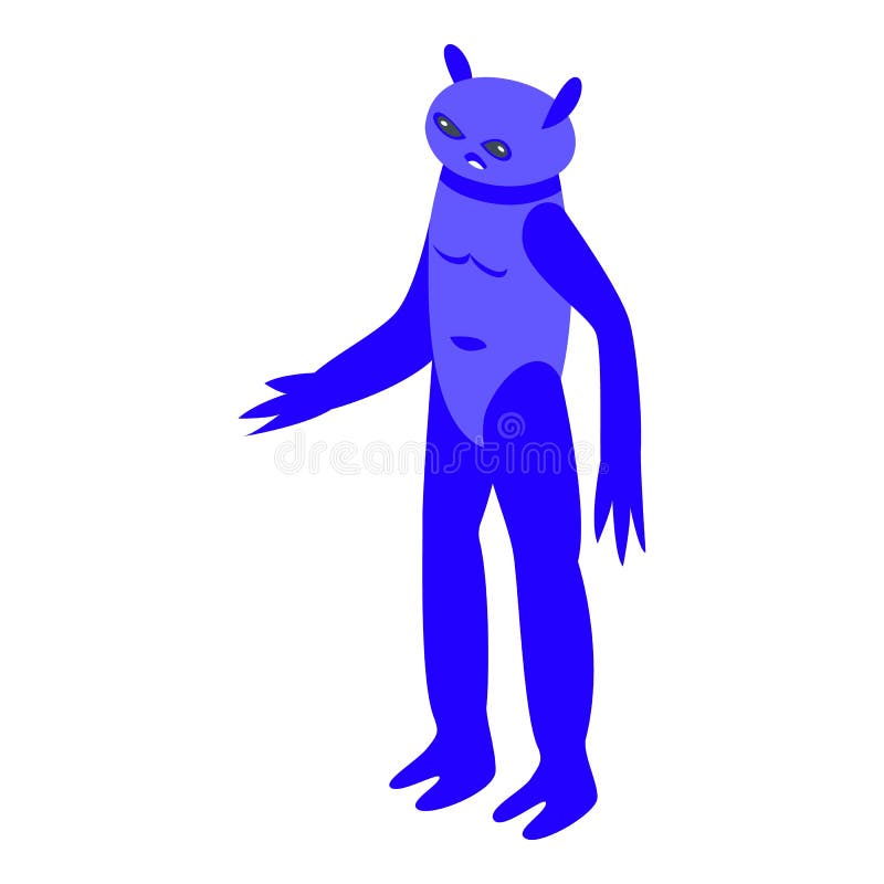 Blue Alien Icon Isometric Vector. Space Monster Stock Vector ...