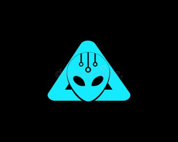 Blue Alien technology logo stock illustration. Illustration of line ...