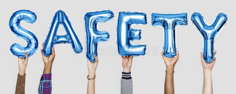 Blue Alphabet Balloons Forming the Word Safety Stock Photo - Image of ...