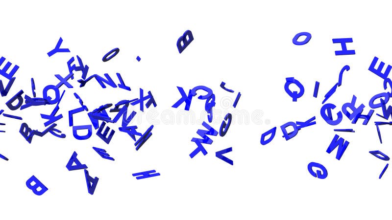 Blue Alphabets on White Background. Stock Illustration - Illustration ...