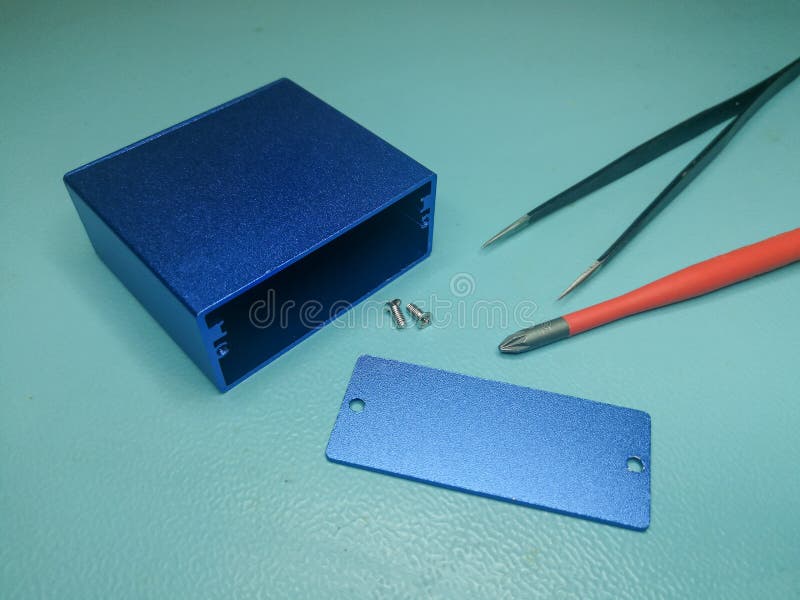 Aluminium Box for DIY Electronics Projects Stock Photo - Image of ...