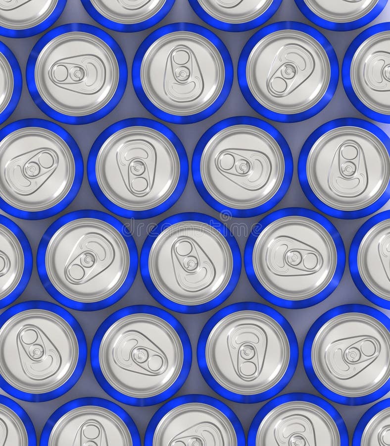Blue Aluminum Can Drinks or Soda Aluminum Can. Top View Stock ...