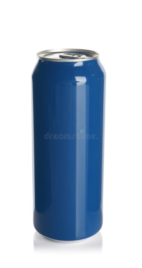 Blue Aluminum Can Isolated on White. Mockup for Design Stock Image ...