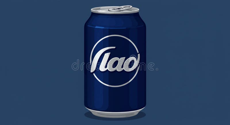Blue Aluminum Can with a Pull-tab Top and White Logo Featuring a ...