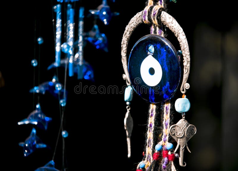 Blue amulet hanging. stock photo. Image of decor, design - 79947722