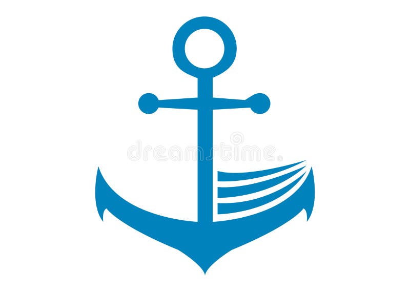 Blue Anchor on White Background Stock Vector - Illustration of heavy ...