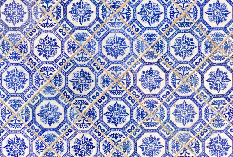 Blue Ancient Chinese Style Floor Tiles Stock Photo - Image of colorful ...