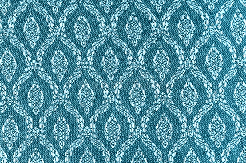 Blue Ancient Fabric Colorful Thai Silk Handcrafted Stock Illustration ...