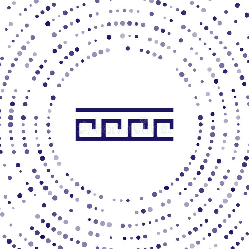 Blue Ancient Greek Pattern Icon Isolated on White Background. Abstract ...