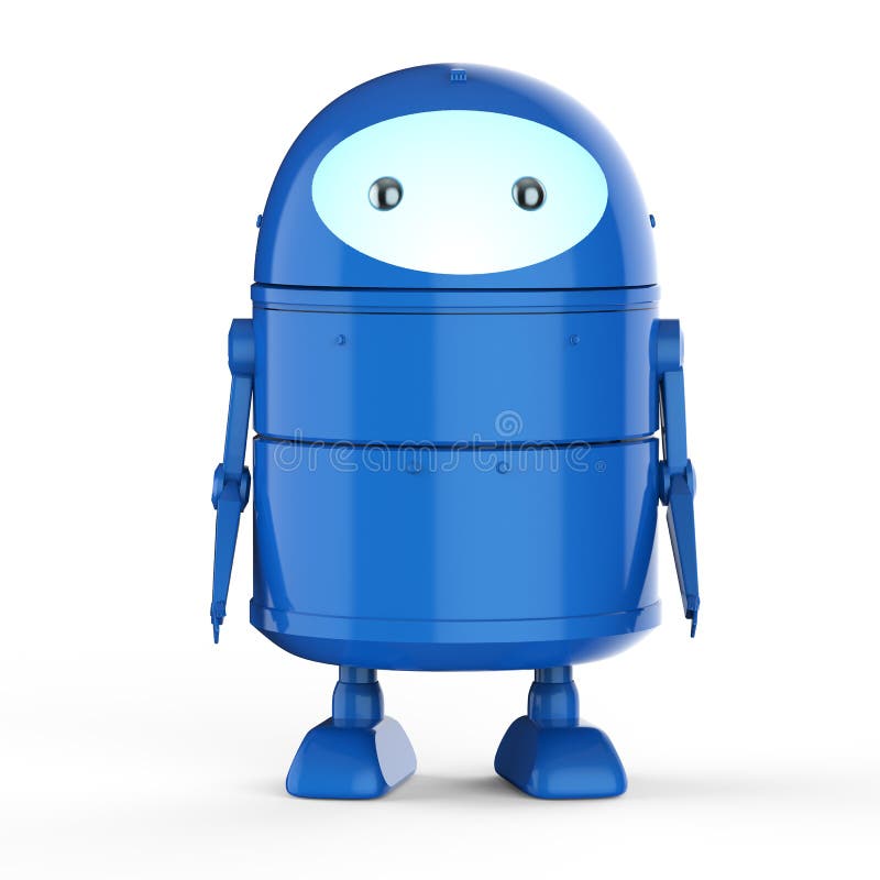 Robot with blue wi-fi sign stock illustration. Illustration of digital ...