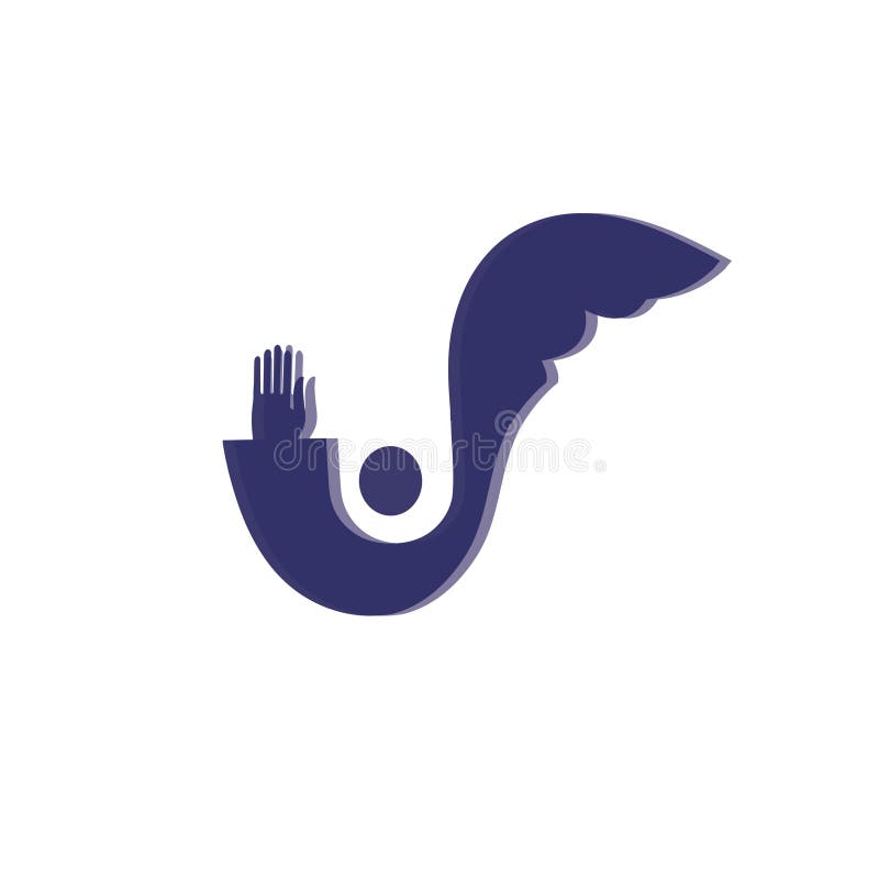 Blue Angel Icon . Angel Silhouette Illustration on White Background ...