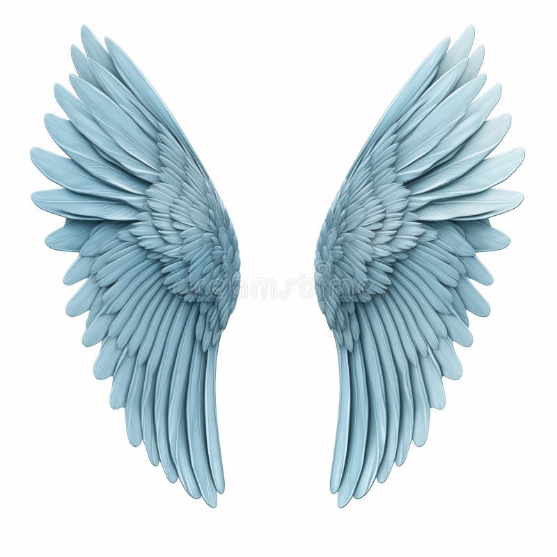 Blue Angel Wings Isolated on White Background Stock Illustration ...