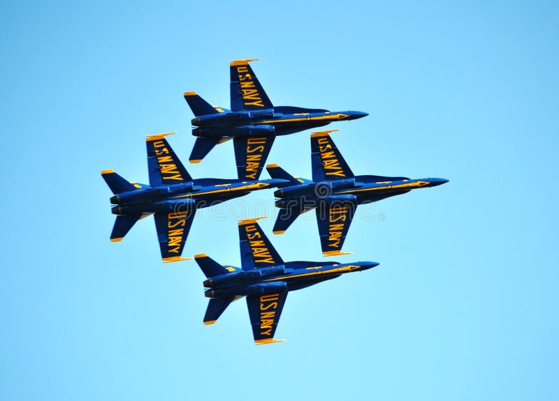 Blue Angels Delta Formation Stock Photo - Image of flying, formation ...