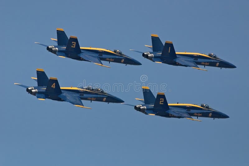 Blue Angels, Blue Sky, Diamond Formation Stock Photo - Image of ...