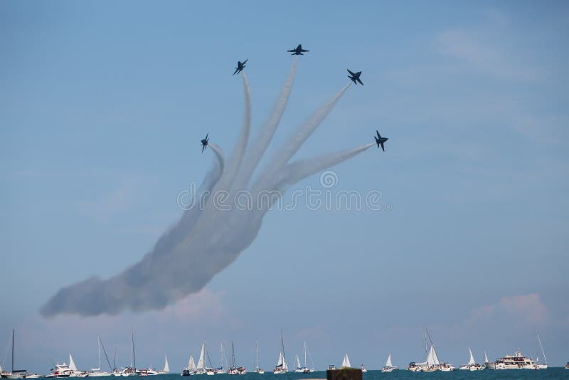 Blue Angels at the Chicago Air Show Editorial Stock Photo - Image of ...