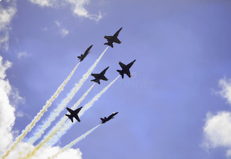 Blue Angels in flight stock image. Image of performance - 16428987