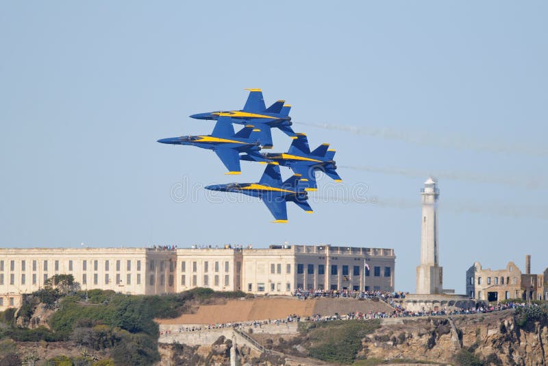Blue Angels over Alcatraz editorial photo. Image of force - 12599276