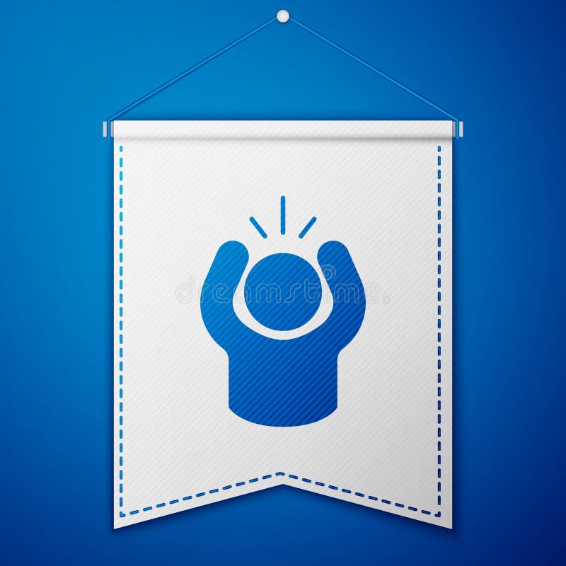 Blue Anger Icon Isolated on Blue Background. Anger, Rage, Screaming ...