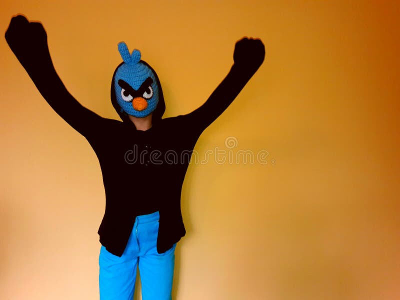 Blue angry bird winner editorial stock photo. Image of yellow - 86822988
