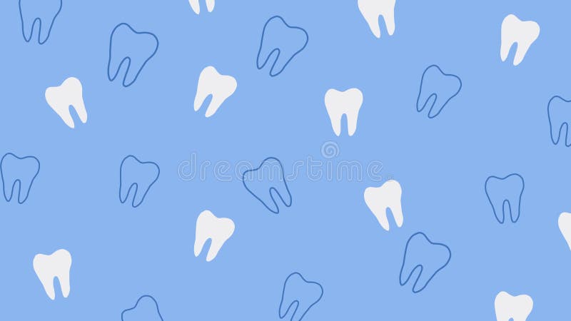 Blue Animated Background with Drawn Cartoon Teeth. Loop Animation ...