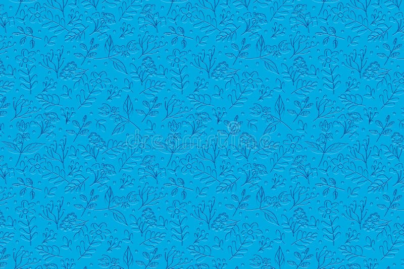 Blue Animated Wallpaper with Flowers and Leaves Textured Elements ...