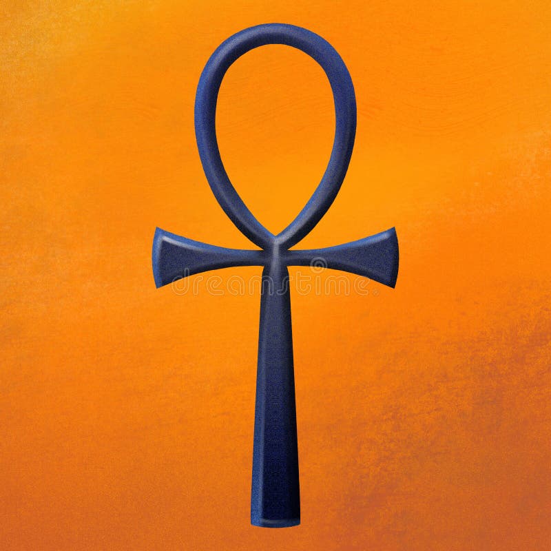 A Blue Ankh Symbol in the Style of Digital Airbrushing. Stock ...