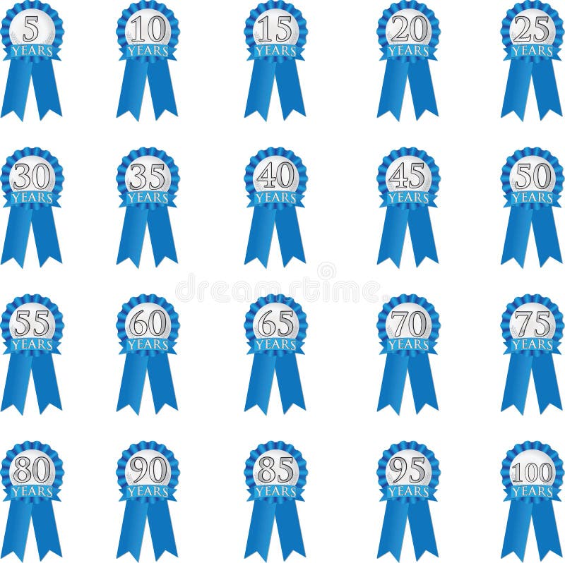 Blue Anniversary Ribbon stock vector. Illustration of function - 33487964