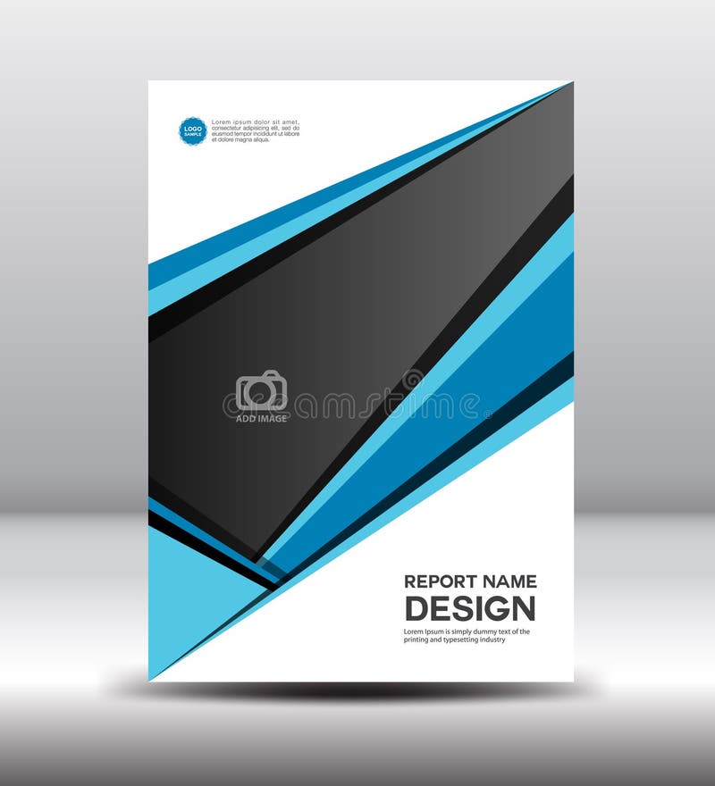 Blue Annual Report, Blue Cover Design, Flyer Template Vector Stock ...