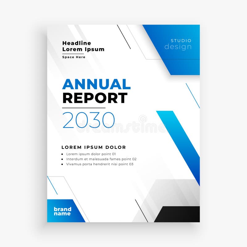 Blue Annual Report Business Flyer Modern Design Stock Vector ...