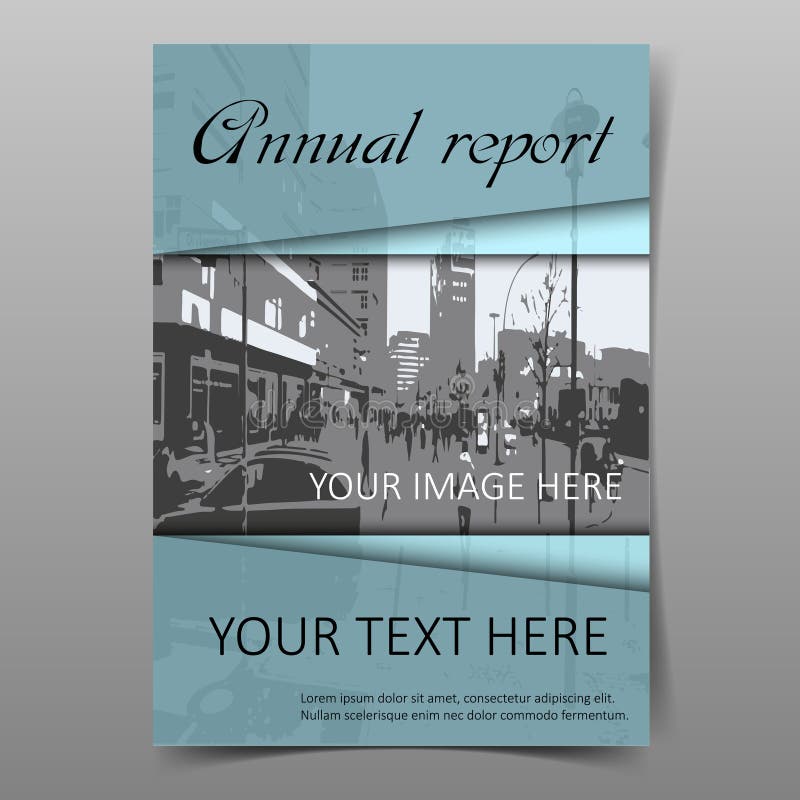 Blue Annual Report Cover Design Template. Stock Vector - Illustration ...