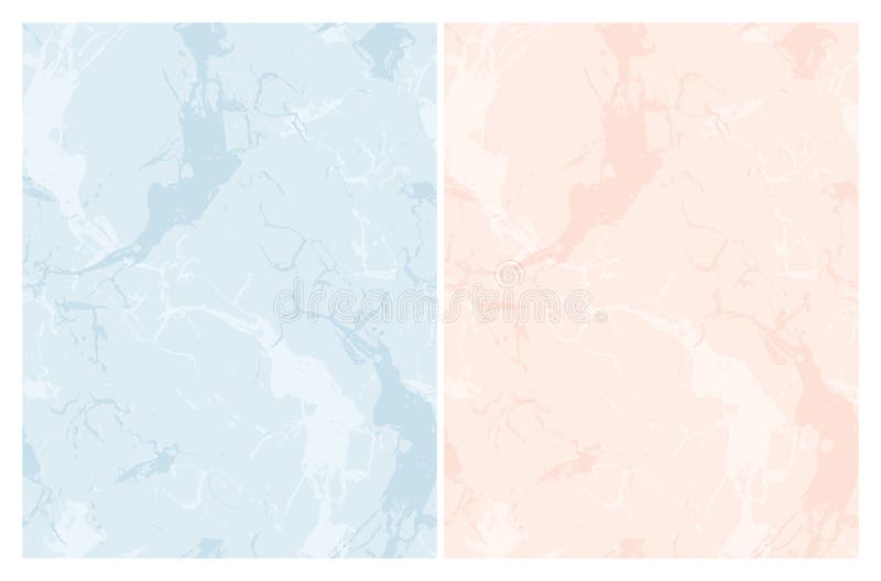 Blue Ans Salmon Pink Delicate Abstract Marble Vector Patterns. Stock ...