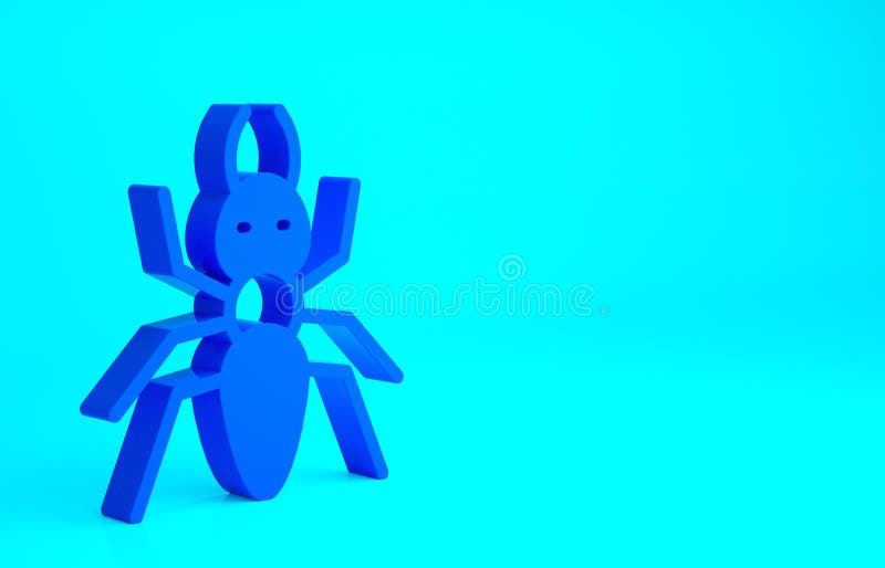 Blue Ant Icon Isolated on Blue Background. Minimalism Concept Stock ...
