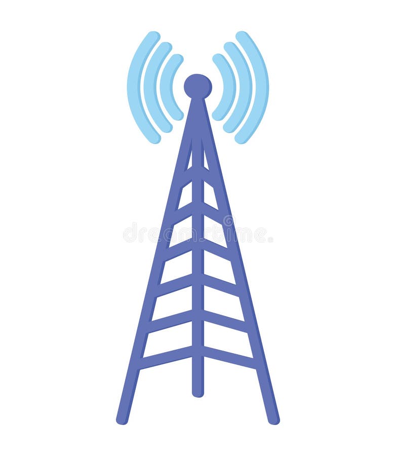 Blue antenna icon stock illustration. Illustration of blue - 37659043